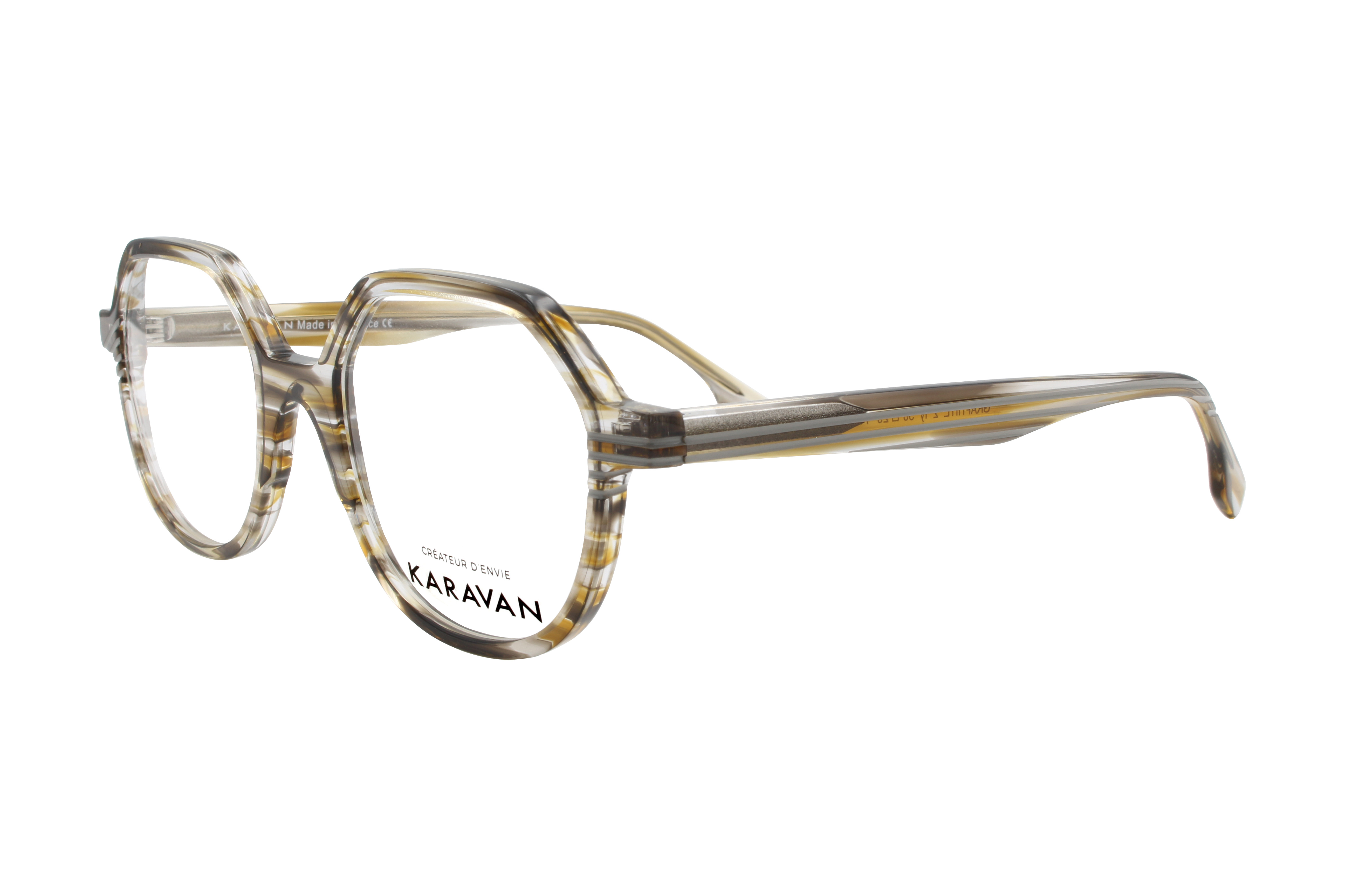 Lunettes de vue transparentes, ocre et noires - KARAVAN
